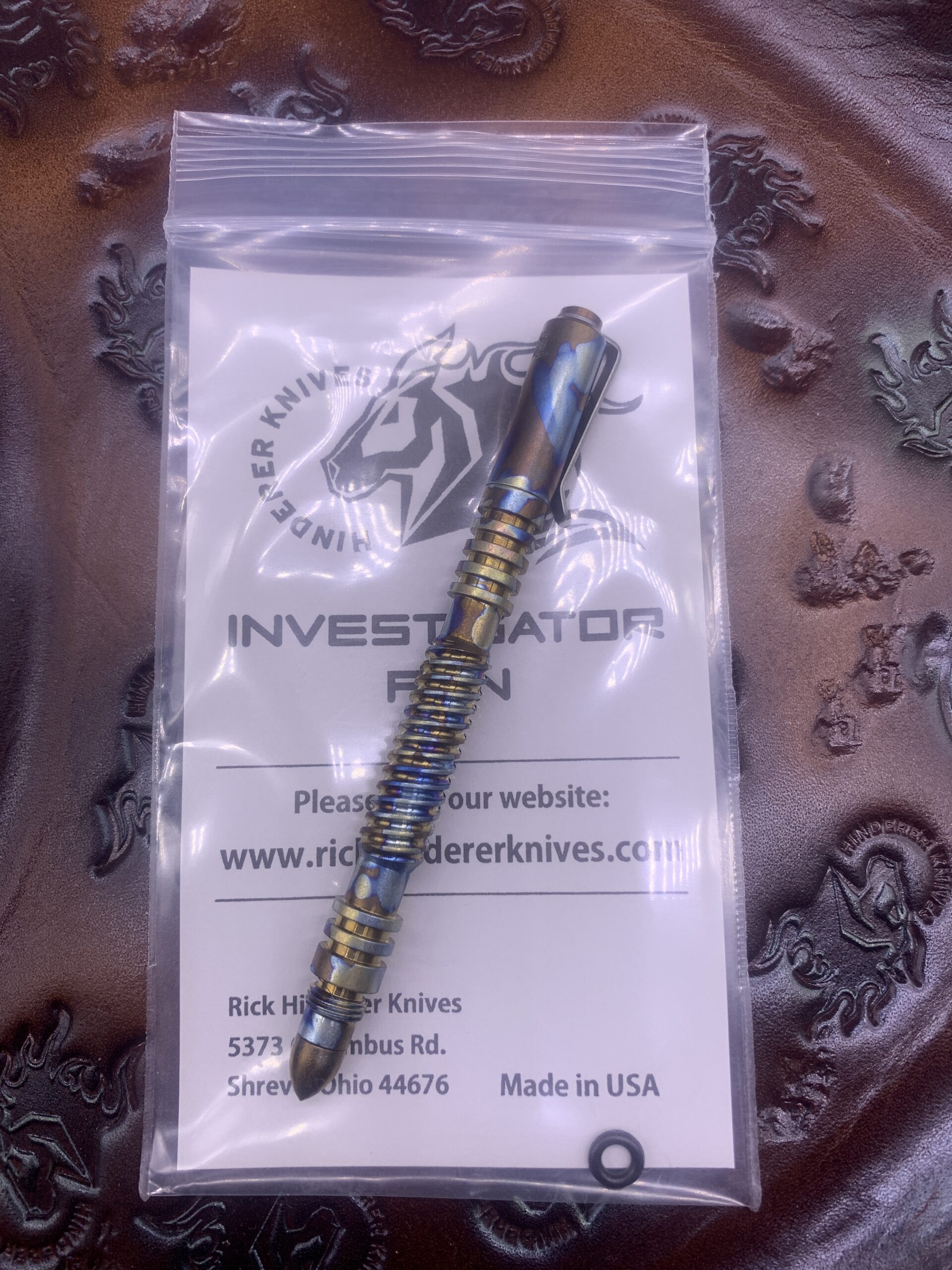 Hinderer Investigator Pen Spiral - Titanium Stonewash Painted ...